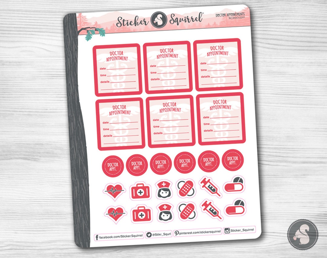 Doctor Appointment Planner Stickers: Medical Reminders - Etsy