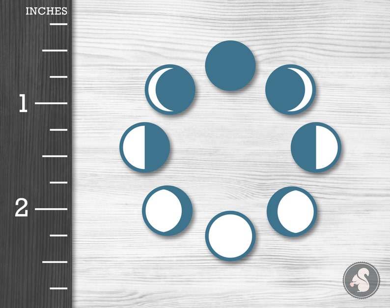 Lunar Moon Phases Planner Stickers Monthly Planner Big Happy | Etsy