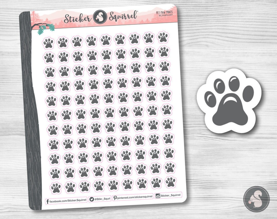 Pet Paw Print Planner Stickers | Erin Condren Monthly Planner - Etsy