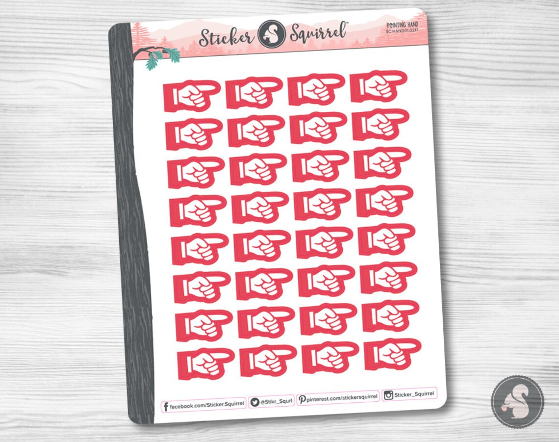Pointing Finger Planner Stickers by Sticker Squirrel - Etsy