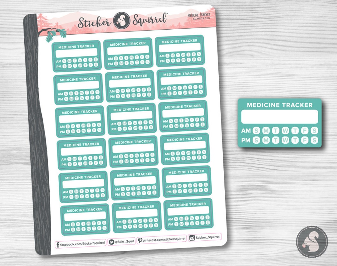 Medicine Tracker Planner Stickers | Weekly Meds Reminder Vitamins Med ...