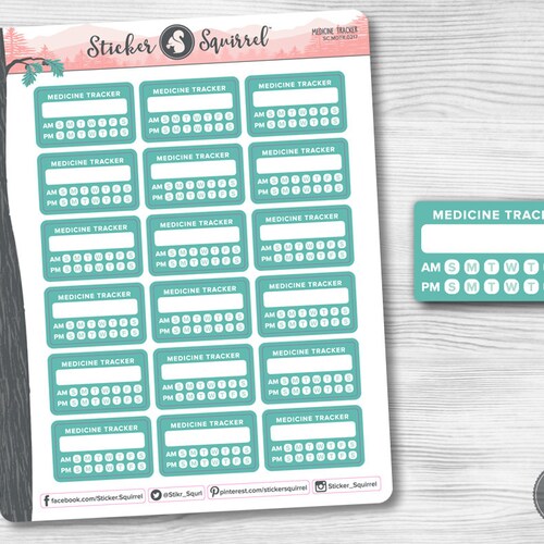 Medicine Tracker Planner Stickers Weekly Meds Reminder | Etsy