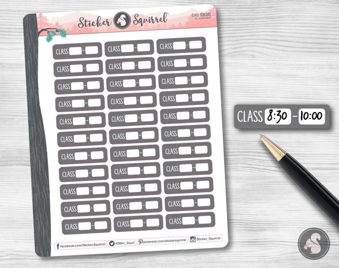 Class Schedule Planner Stickers: Write-in Reminders - Etsy