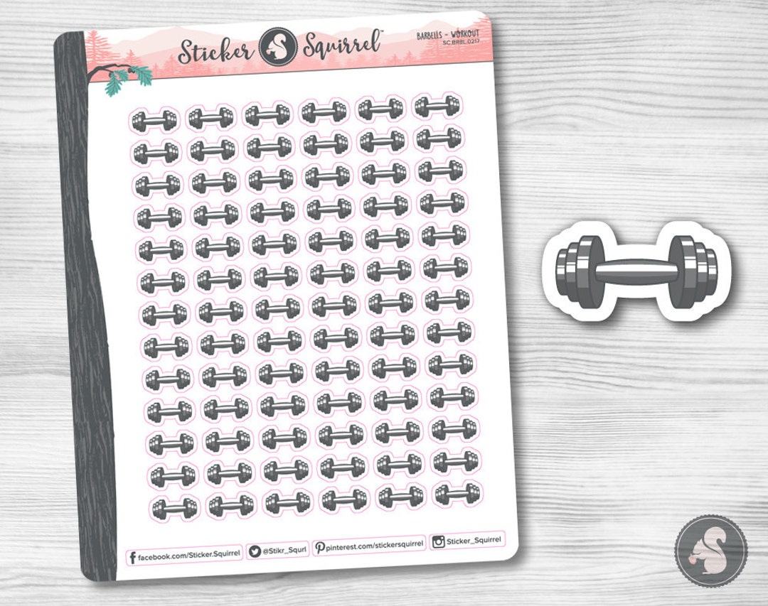 Barbell Workout Planner Stickers: Fitness Journal Decals - Etsy