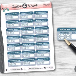Migraine Tracker Planner Stickers | Erin Condren Monthly Planner Weekly ...