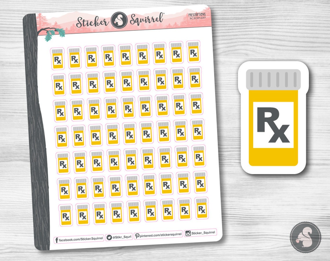 Prescription Reminder Planner Stickers Rx Meds Drugs Pill - Etsy