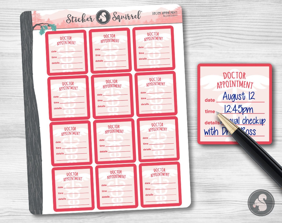 Doctor Appointment Planner Stickers: Write-on Medical Reminders - Etsy