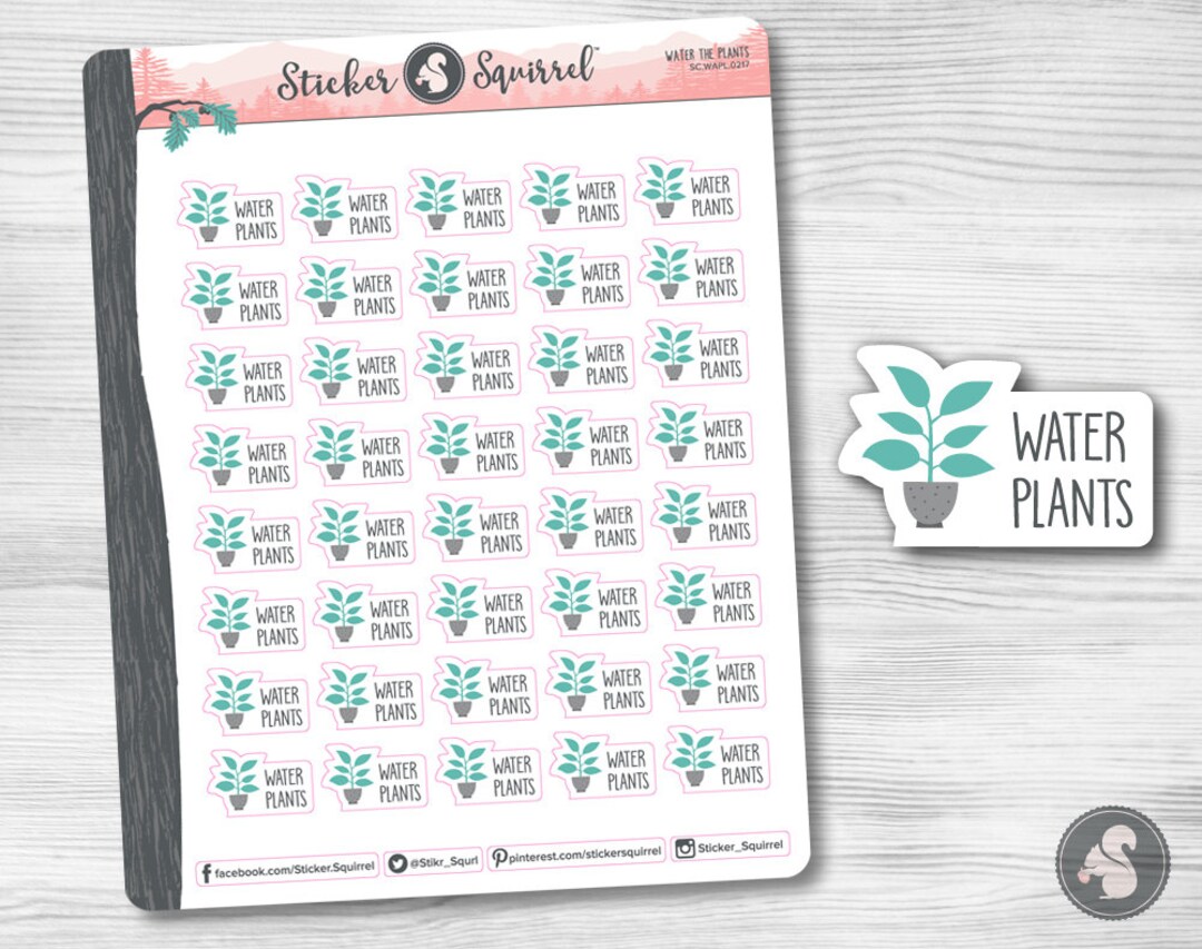 Water Plants Reminder Planner Stickers | Erin Condren Monthly Planner ...