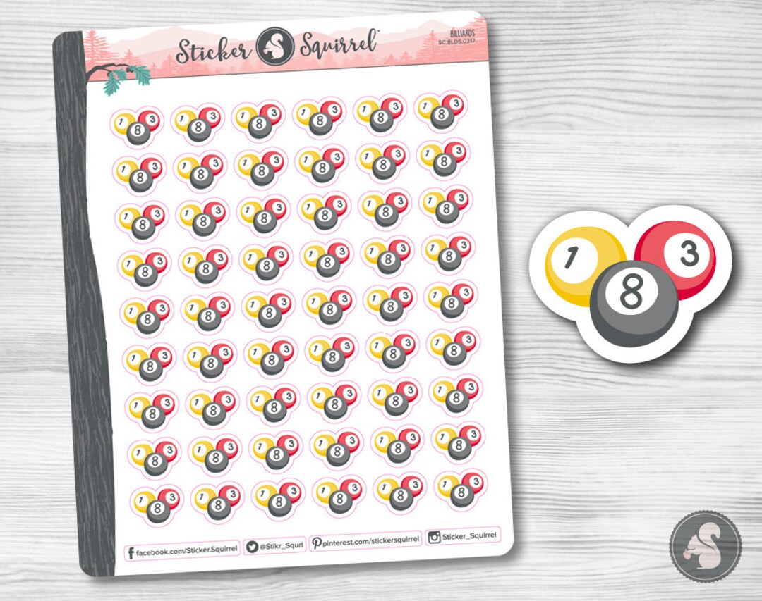 Billiard Ball Planner Stickers: Pool Table Stickers - Etsy