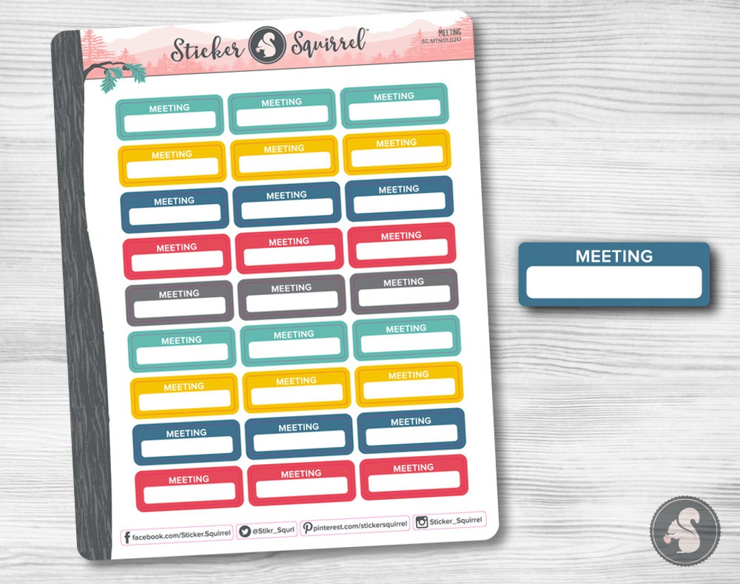 Meeting Planner Stickers | Erin Condren, Journal, Calendar - Etsy