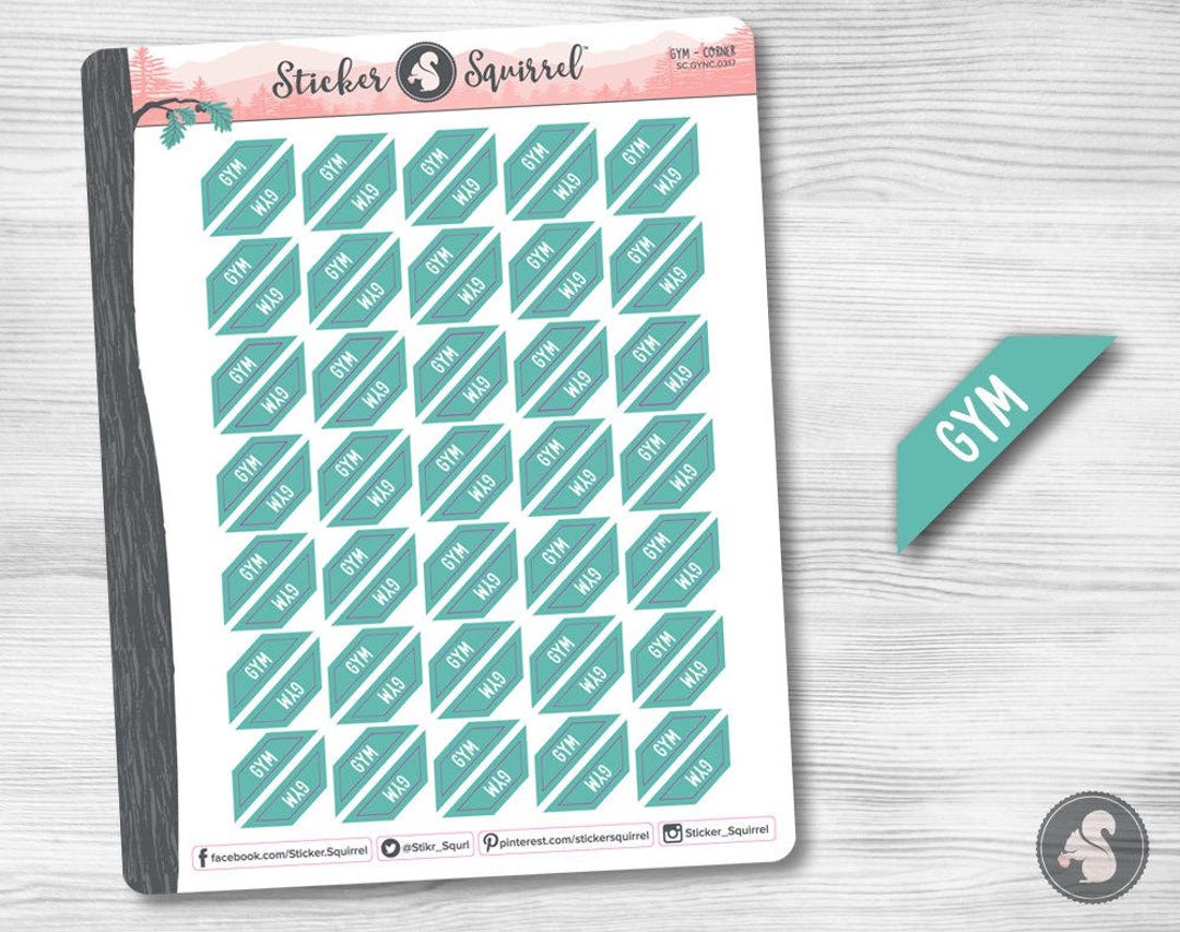 Gym Corner Planner Stickers - Workout Reminder Fitness Exercise Cardio ...