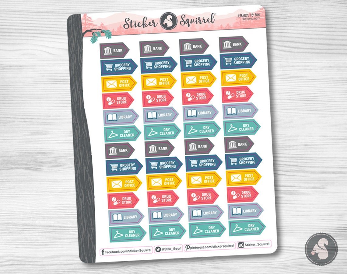 Errand Running Planner Stickers by Sticker Squirrel - Planning ...