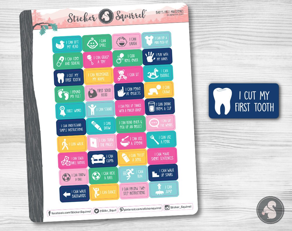 Baby's First Milestones Planner Stickers: Erin Condren, Simplified ...