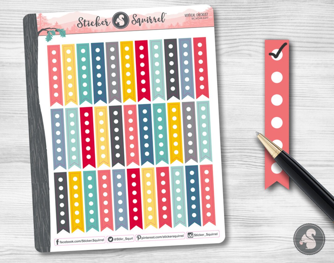 Vertical Checklist Stickers: Planner Reminder Lists - Etsy