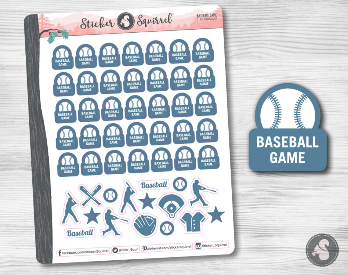 Baseball Game Reminder Stickers Planner Calendar Planning - Etsy