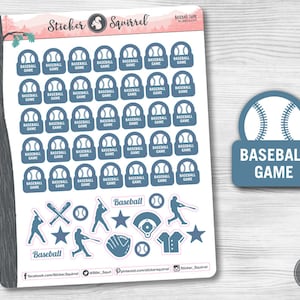 Baseball Game Reminder Stickers Planner Calendar Planning Organizer ...