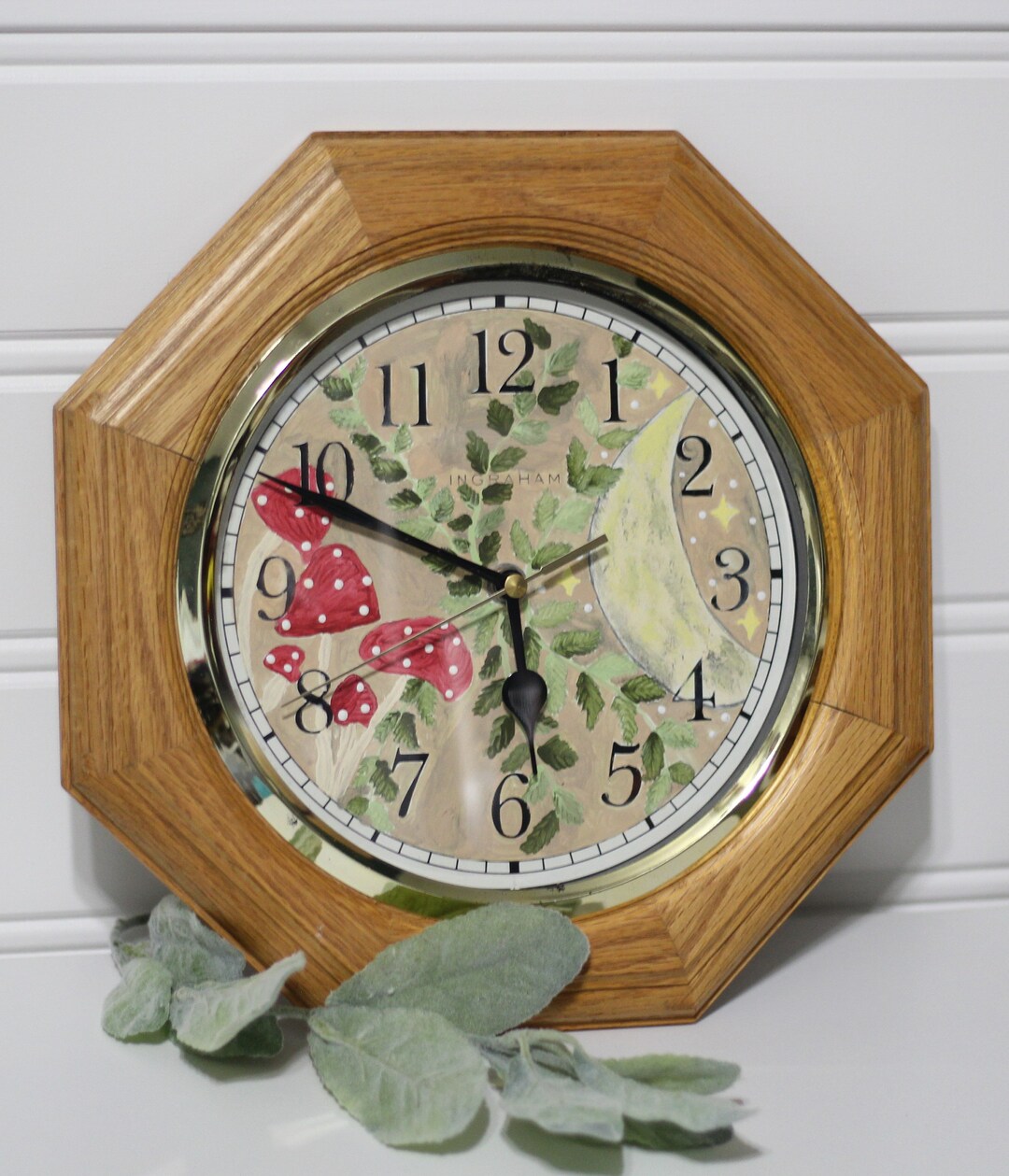 Moon and Mushroom Wall Clock - Etsy