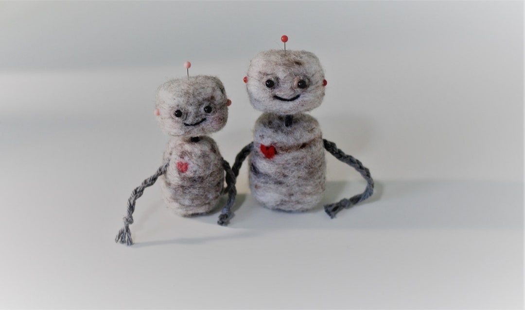 Needle Felt Love Bots Robots - Etsy