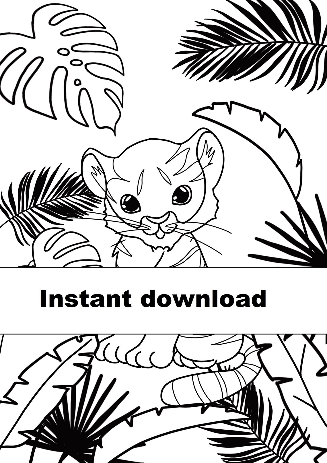 Kids Coloring Pages Little Tiger Animals Jungle Tarzan Lion Book ...