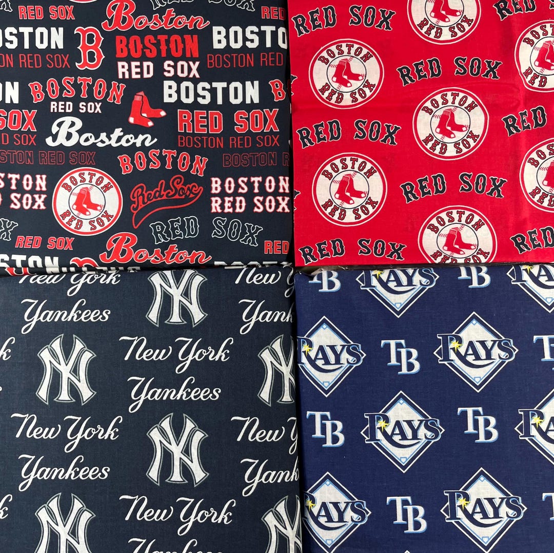 NY Yankees, Boston Red Sox or Tampa Bay Rays Cotton Fabric -- SHIPS in ...