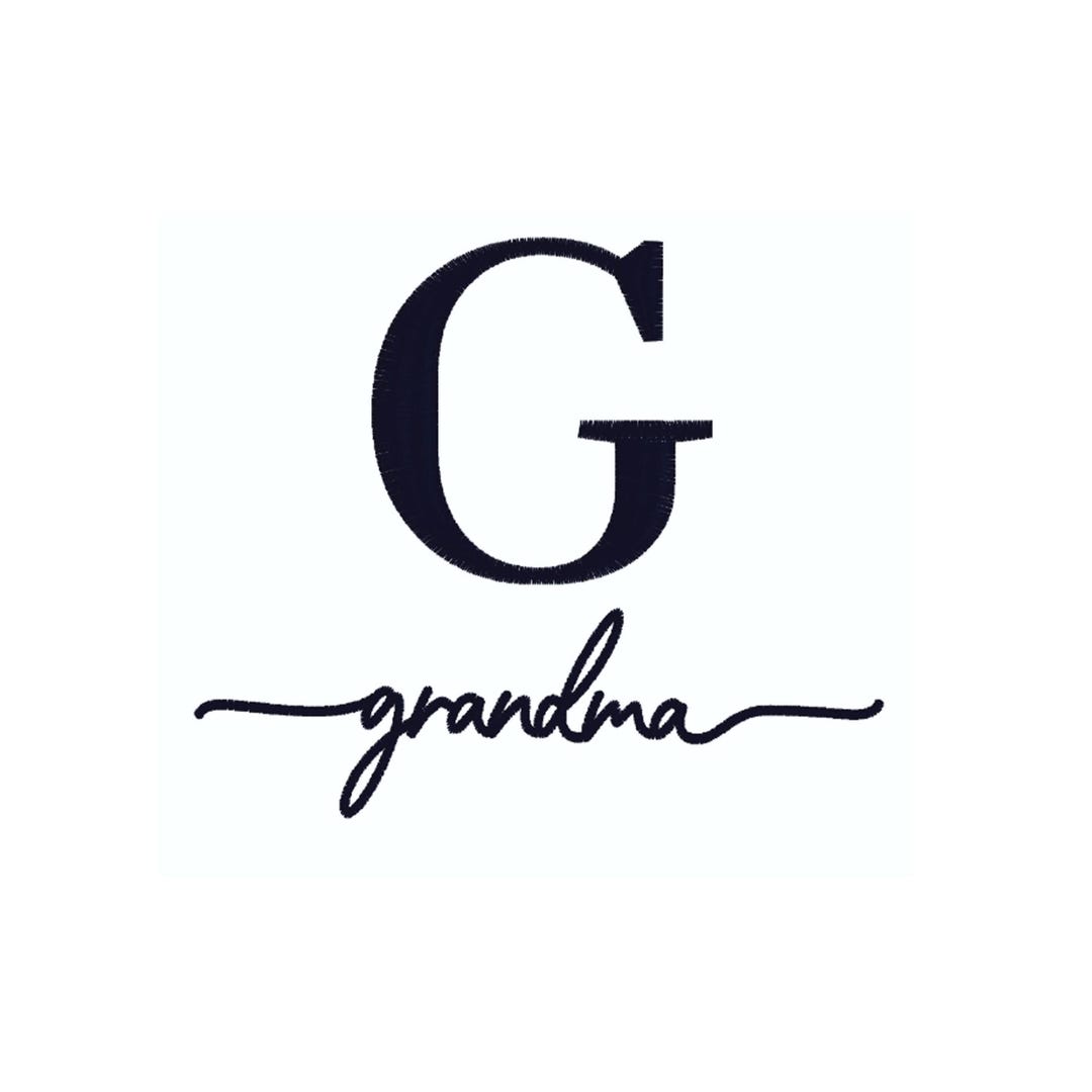G is for Grandma Embroidery Design: Script Font With G (instant Digital ...