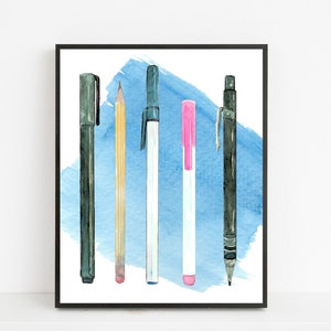 3 Piece Set Watercolor PLANNER and SCHOOL Student SUPPLIES, Printable ...