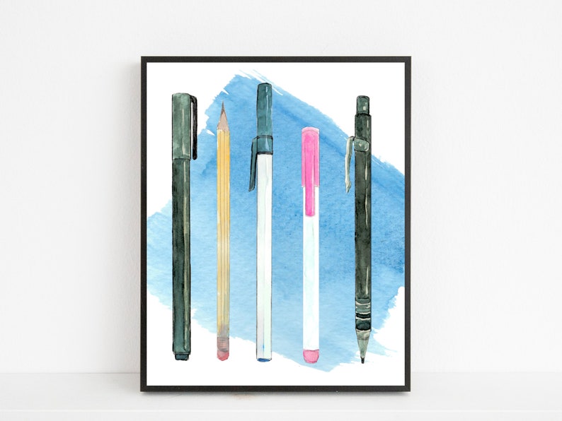 3 Piece Set Watercolor PLANNER and SCHOOL Student SUPPLIES, Printable ...