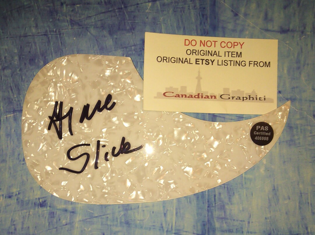 Grace Slick Hand Signed Autograph Guitar Pick Guard COA - Etsy