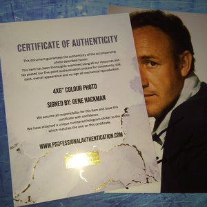 Gene Hackman Hand Signed Autograph Photo COA - Etsy