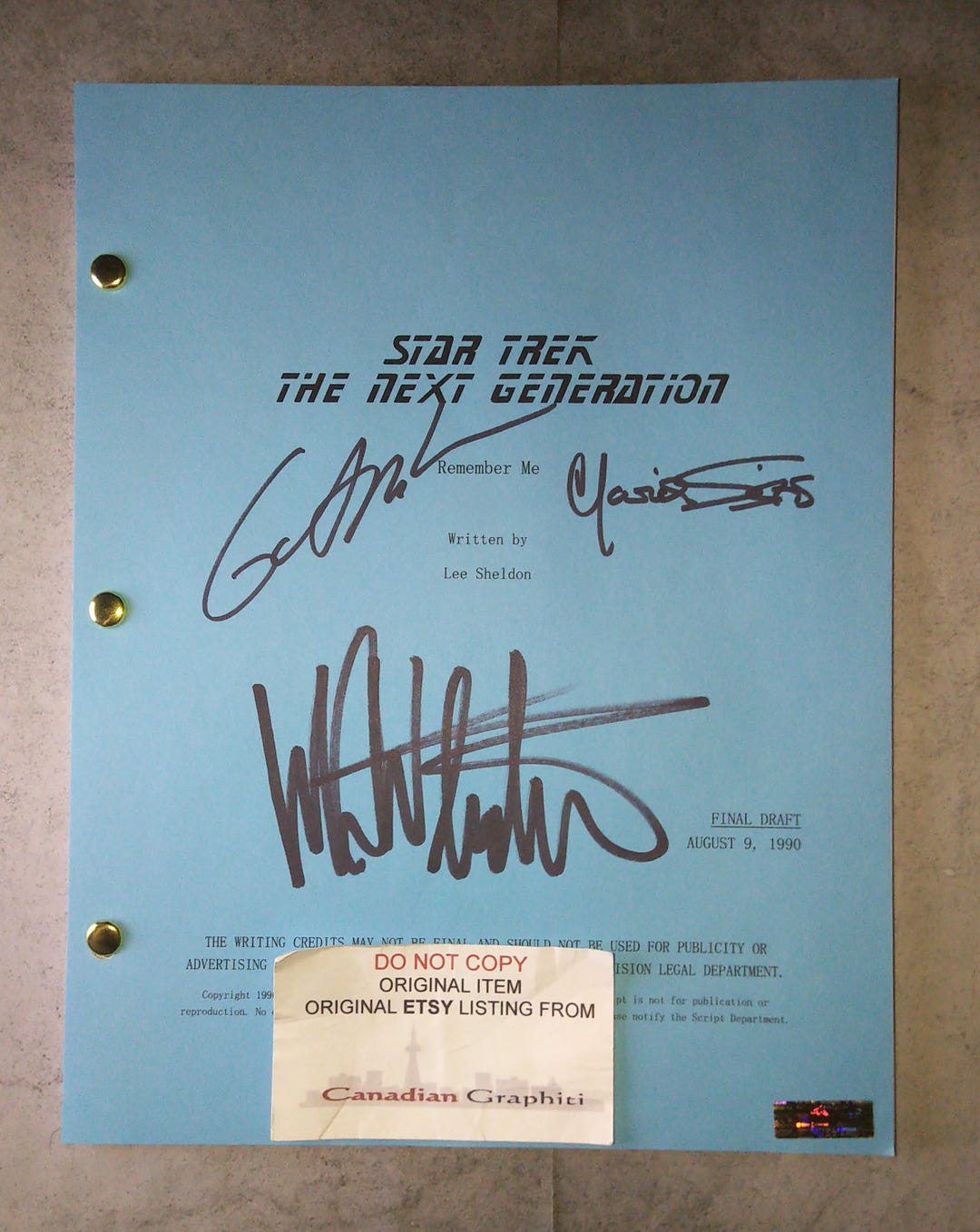 Star Trek TNG Cast Hand Signed Autograph Script COA Wil Wheaton, Gates ...