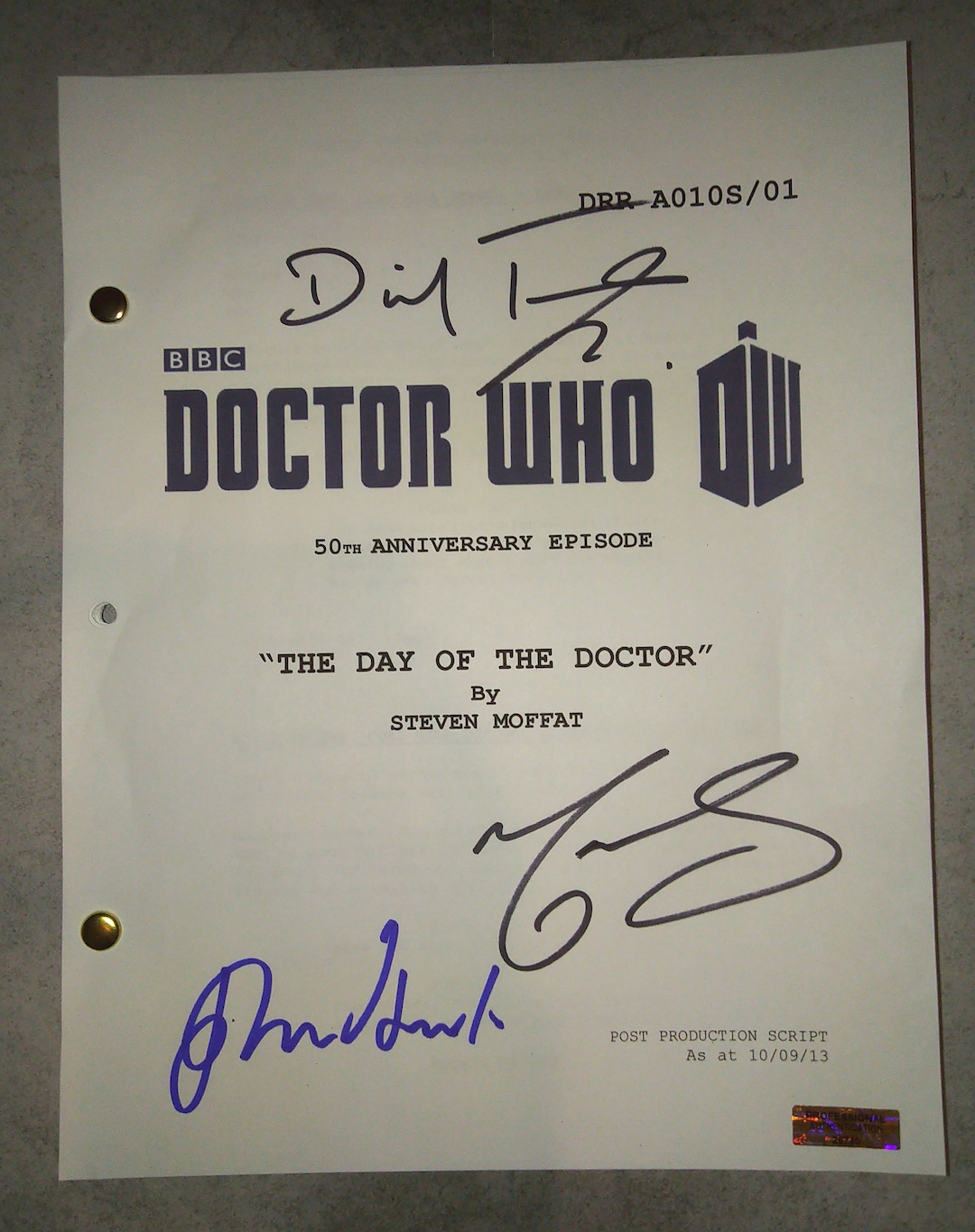 John Hurt, Matt Smith & David Tennant Hand Signed Autograph Doctor Who ...