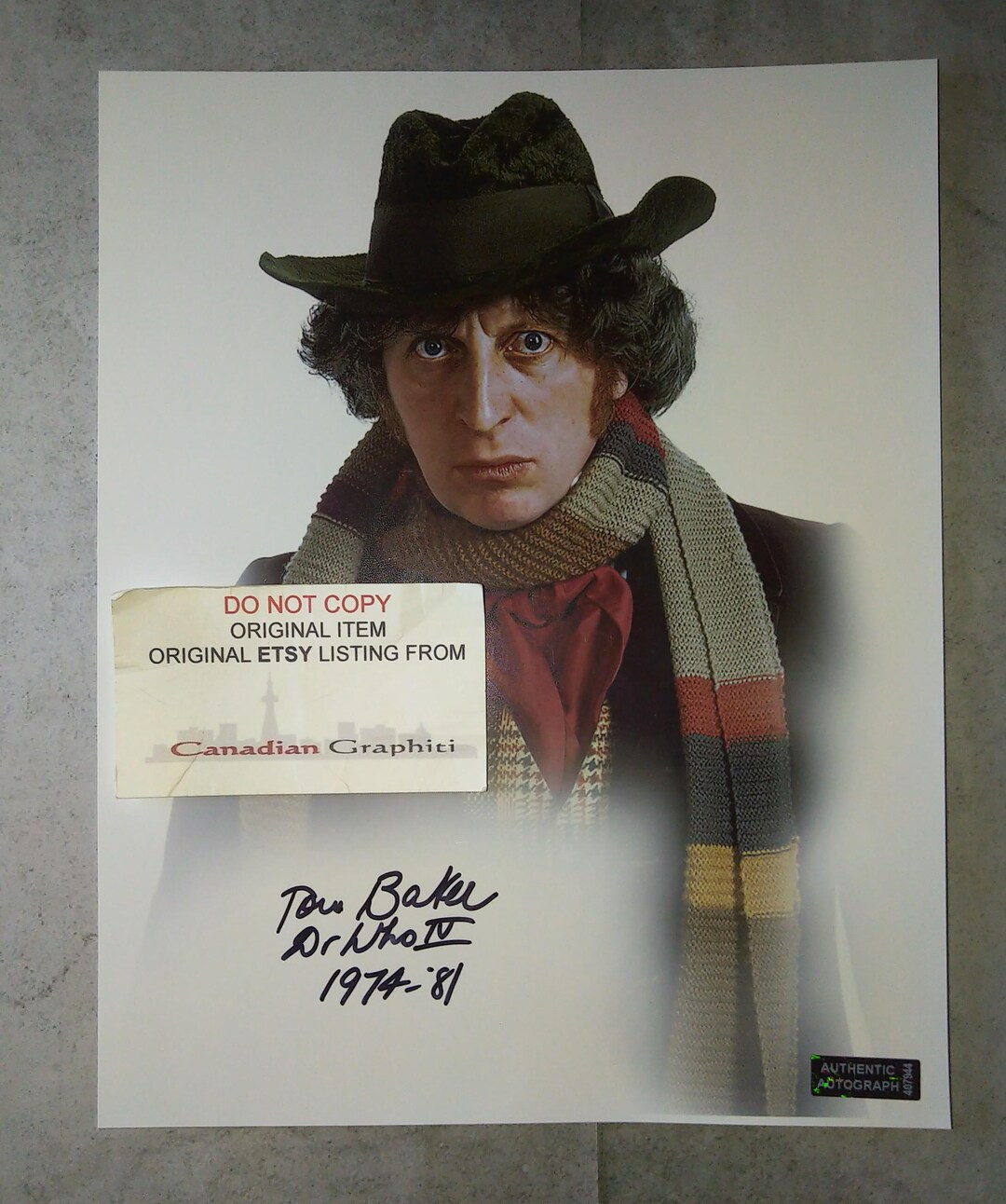 Tom Baker Hand Signed Autograph 8x10 Photo COA Doctor Who - Etsy