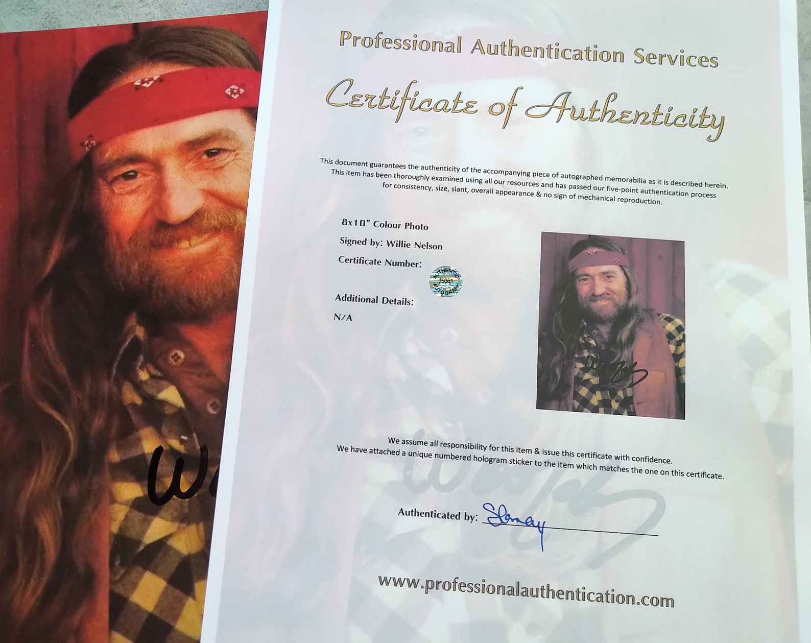 Willie Nelson Hand Signed Autograph 8x10 Photo COA - Etsy