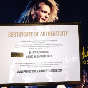 David Lee Roth Hand Signed Autograph 8x10 Photo COA Van Halen - Etsy