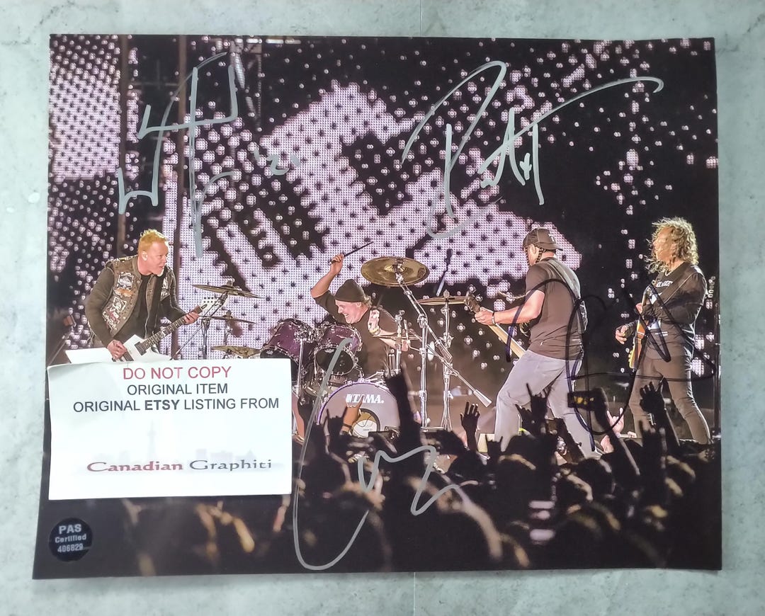 Metallica Hand Signed Autograph 8x10 Photo COA James Hatfield, Robert ...
