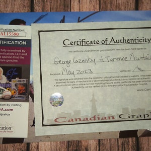 George Lazenby & Terence Mountain Hand Signed Autograph 6x8 Photo COA ...