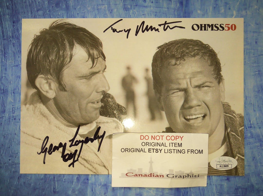 Terence Mountain & George Lazenby Hand Signed Autograph Photo COA + JSA ...