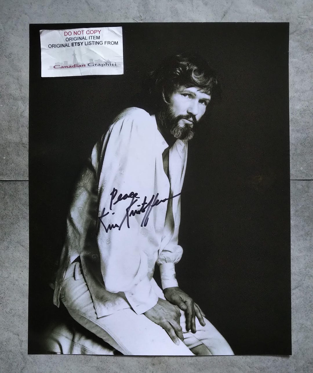 Kris Kristofferson Hand Signed Autograph 11x14 Photo COA - Etsy