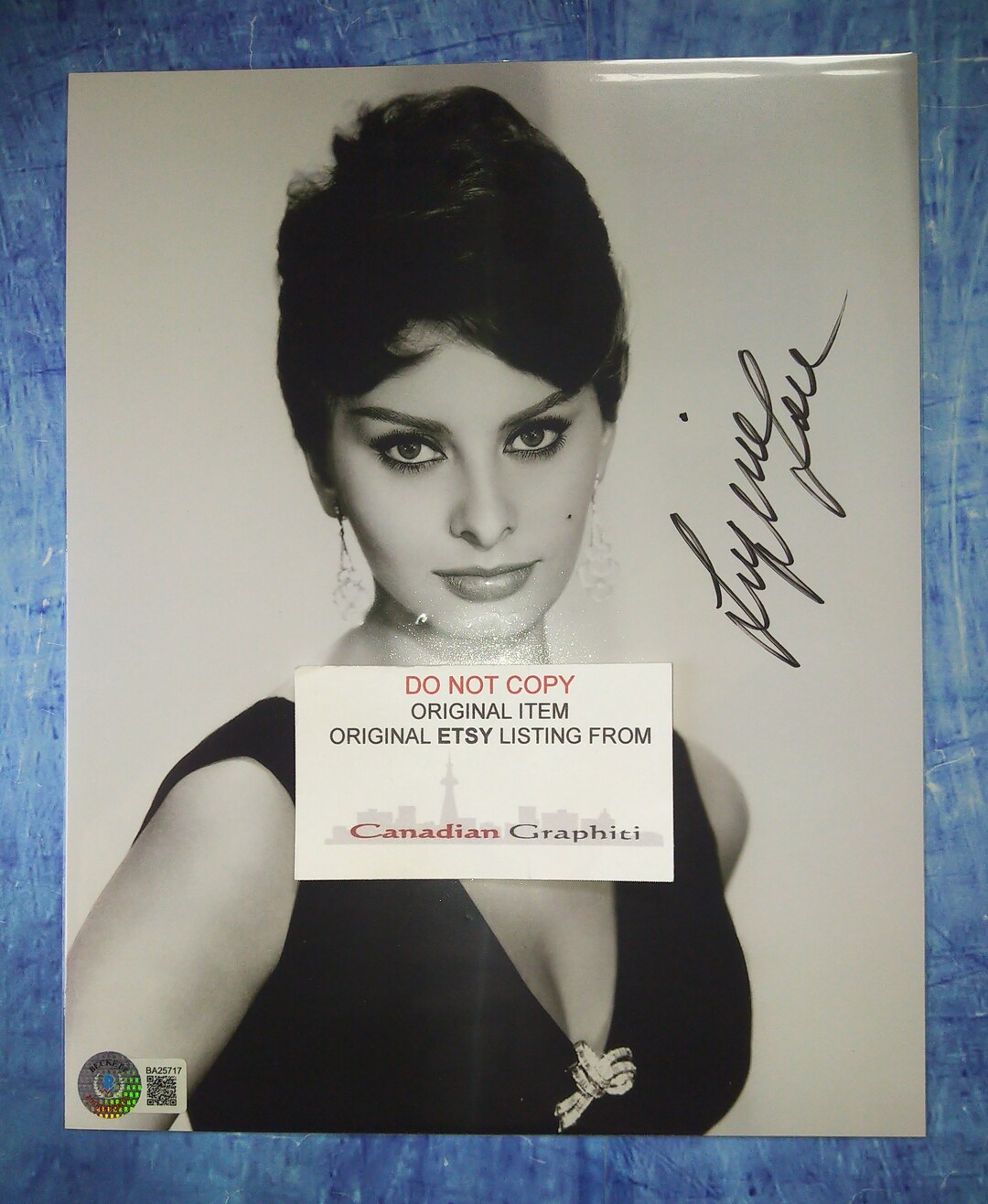 Sophia Loren Hand Signed Autograph 8x10 Photo BAS COA - Etsy