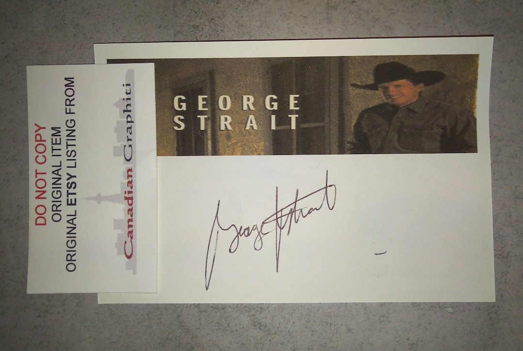 George Strait Hand Signed Autograph Index Card COA - Etsy