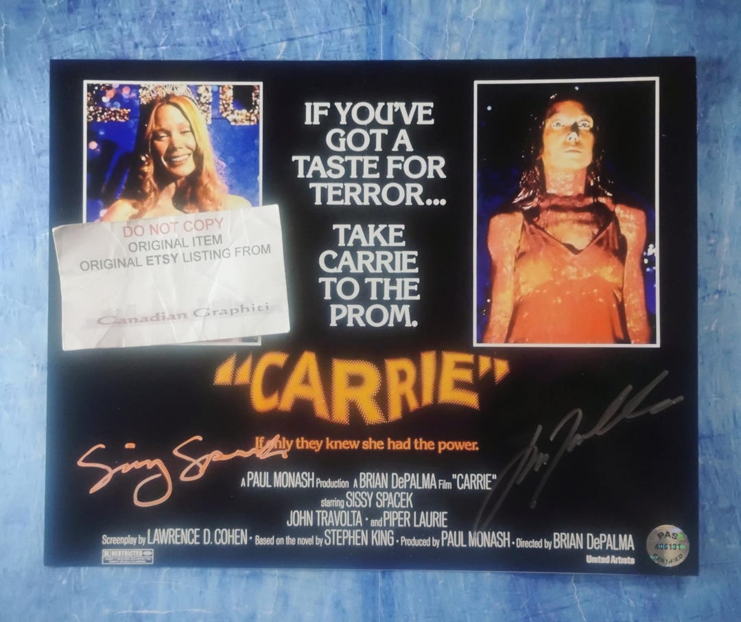 John Travolta & Sissy Spacek Hand Signed Autograph 8x10 Photo COA ...