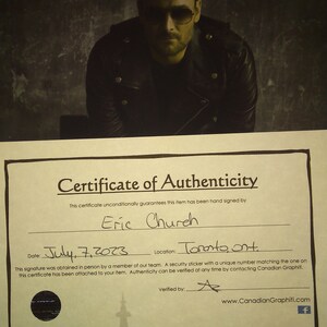 Eric Church Hand Signed Autograph 8x10 Photo COA - Etsy