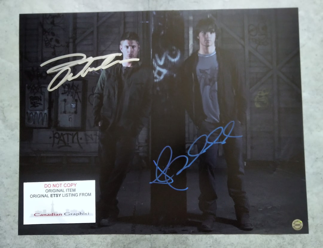 Jared Padalecki & Jensen Ackles Hand Signed Autograph 11x14 - Etsy