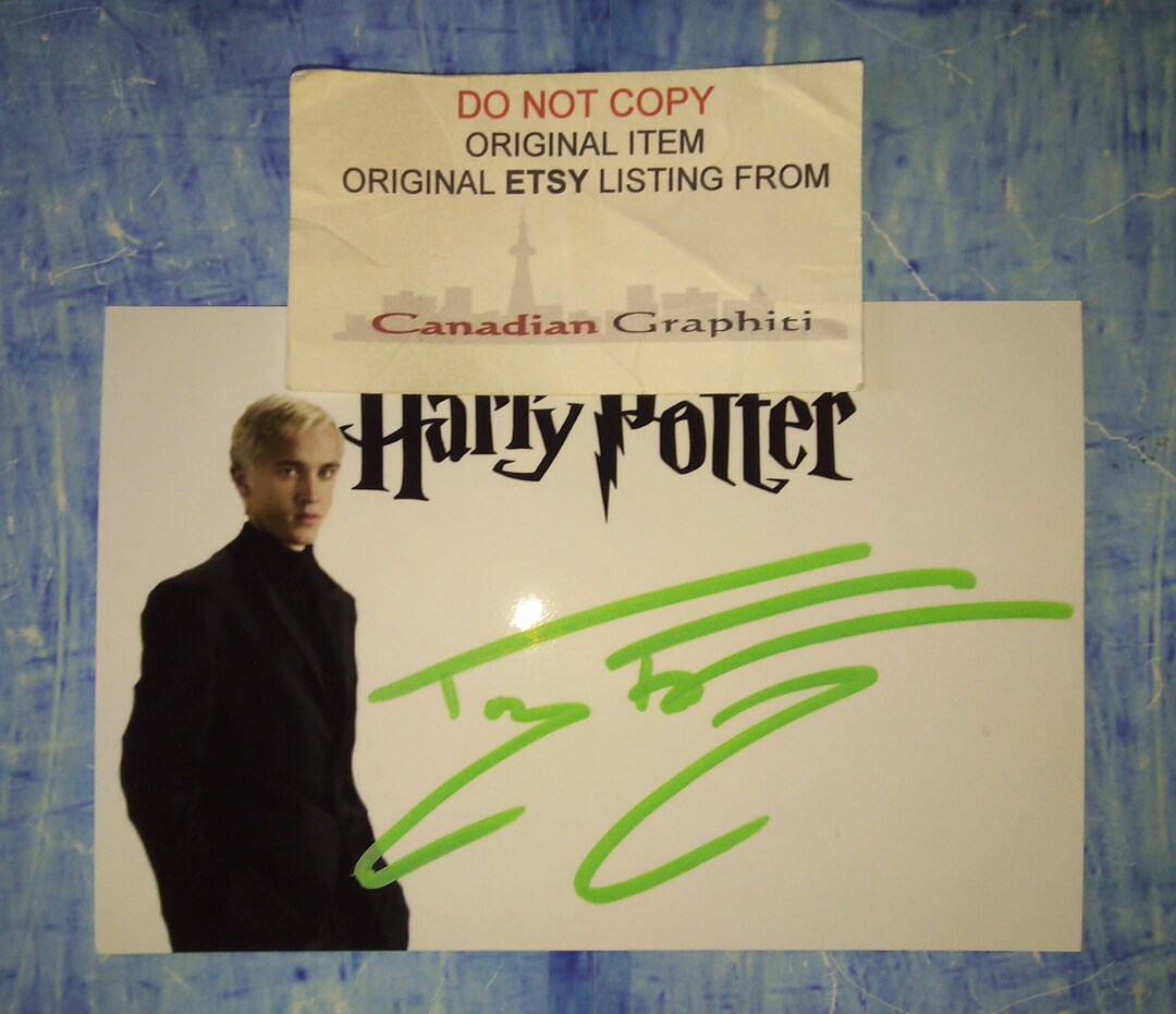 Tom Felton Hand Signed Autograph Photo COA Harry Potter - Etsy
