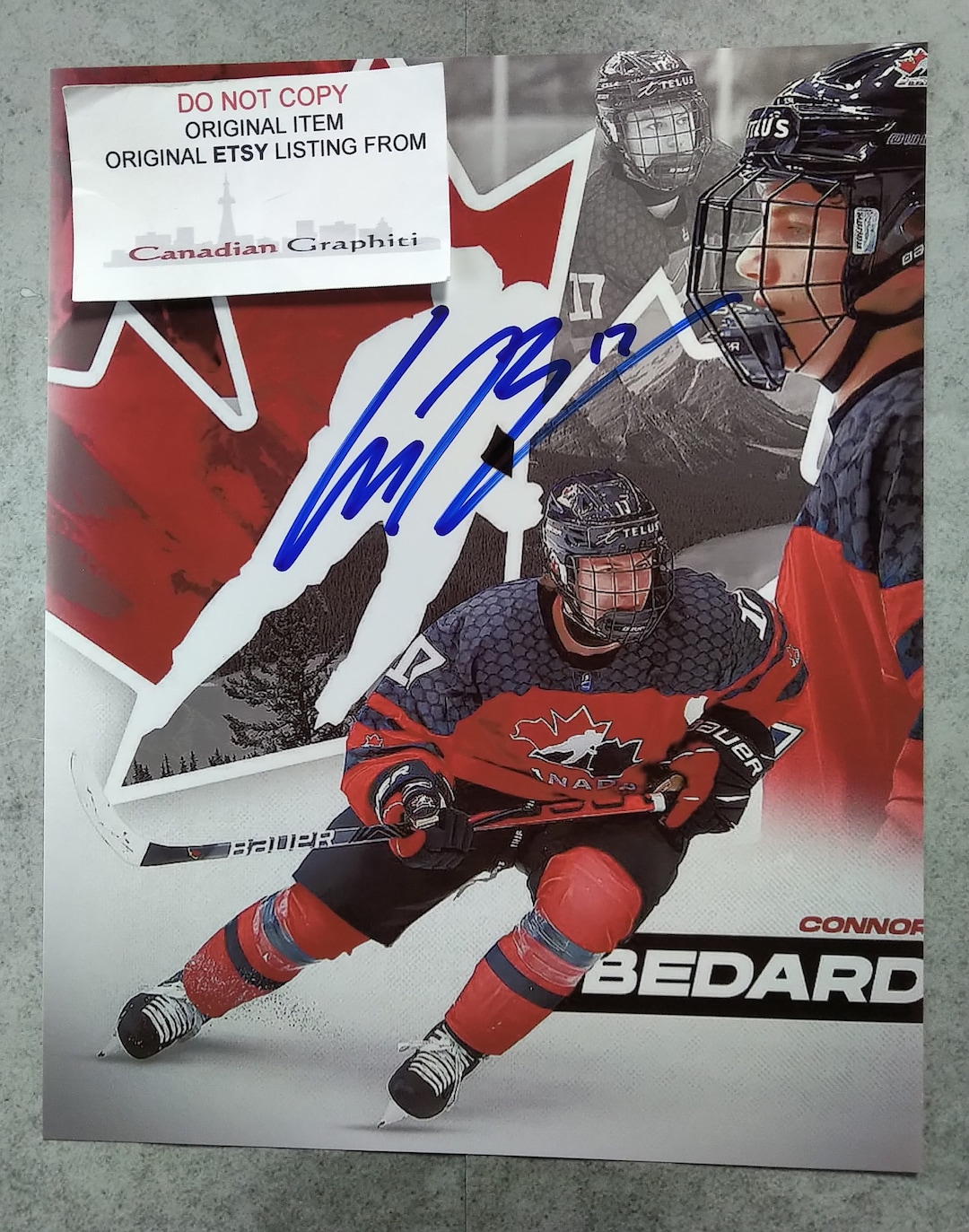 Connor Bedard Hand Signed Autograph 8x10 Photo COA Team Canada - Etsy