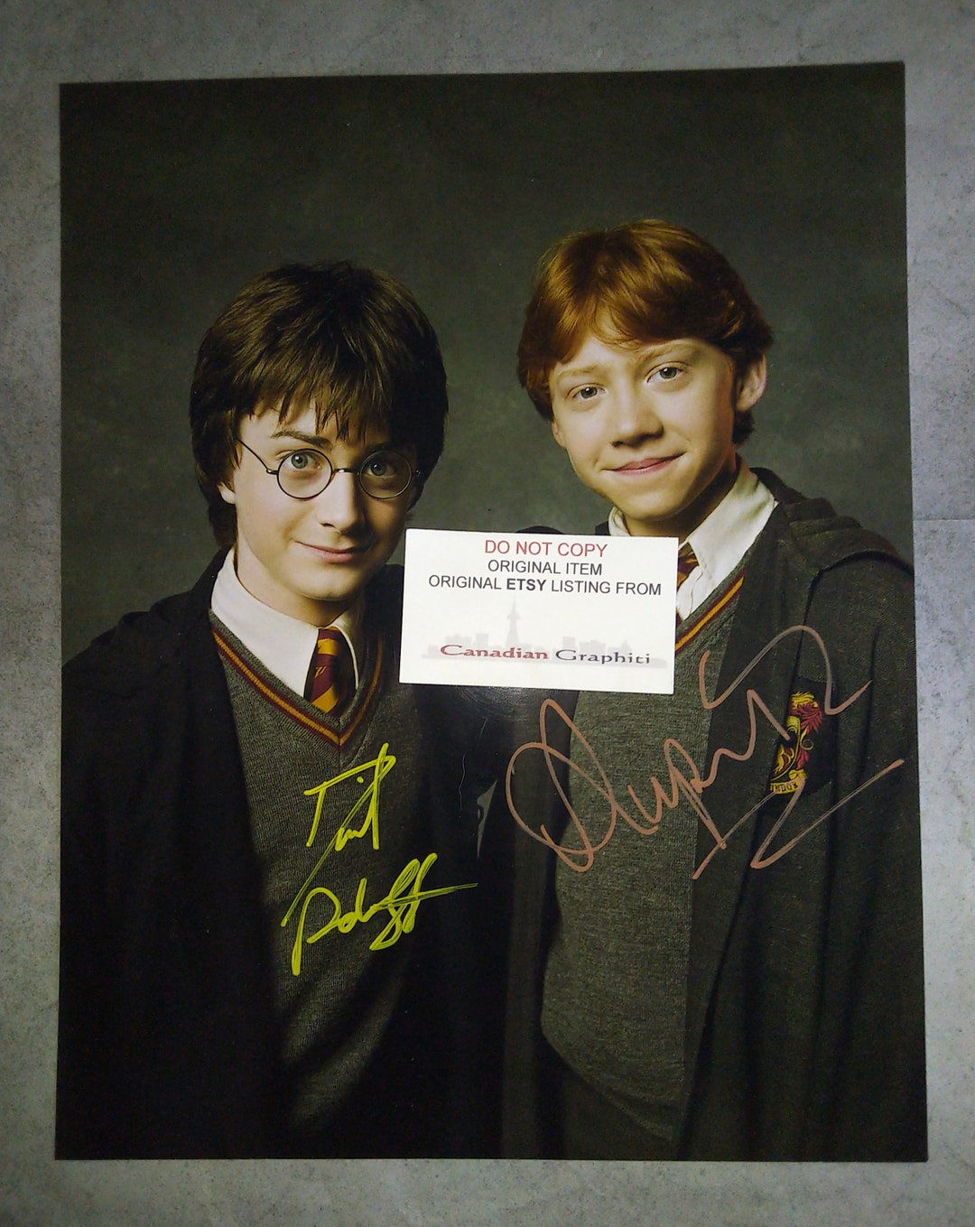 Daniel Radcliffe & Rupert Grint Hand Signed Autograph 11x14 Photo COA ...