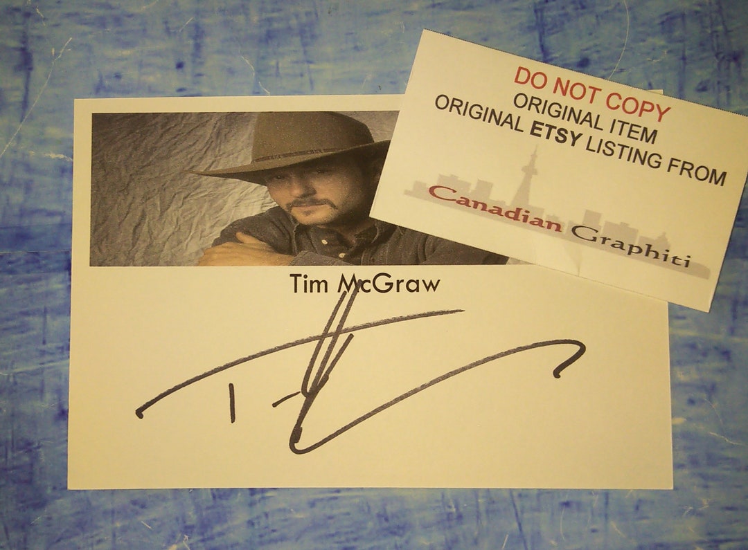 Tim Mcgraw Hand Signed Autograph Index Card COA - Etsy