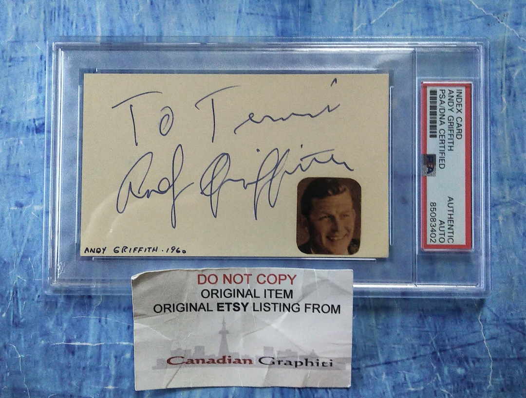 Andy Griffith Hand Signed Autograph Index Card PSA COA - Etsy