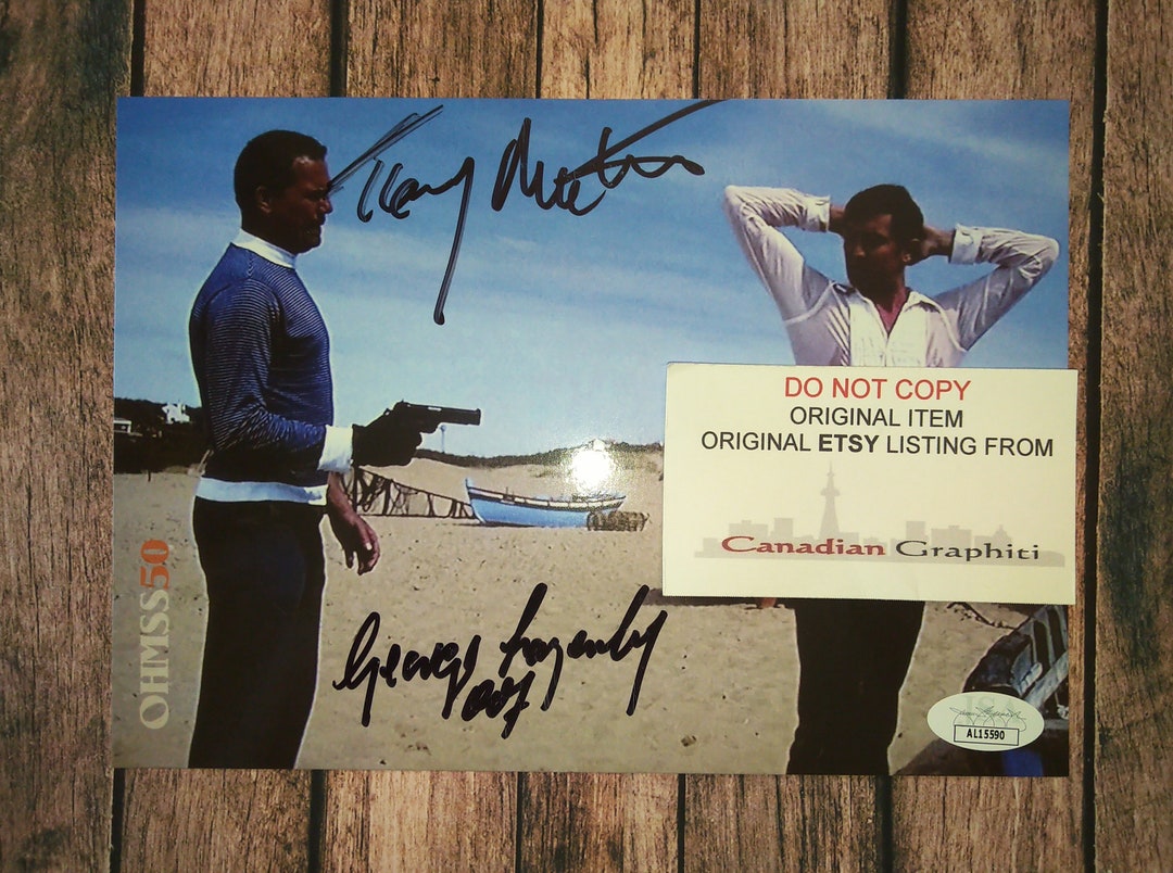 George Lazenby & Terence Mountain Hand Signed Autograph 6x8 Photo COA ...