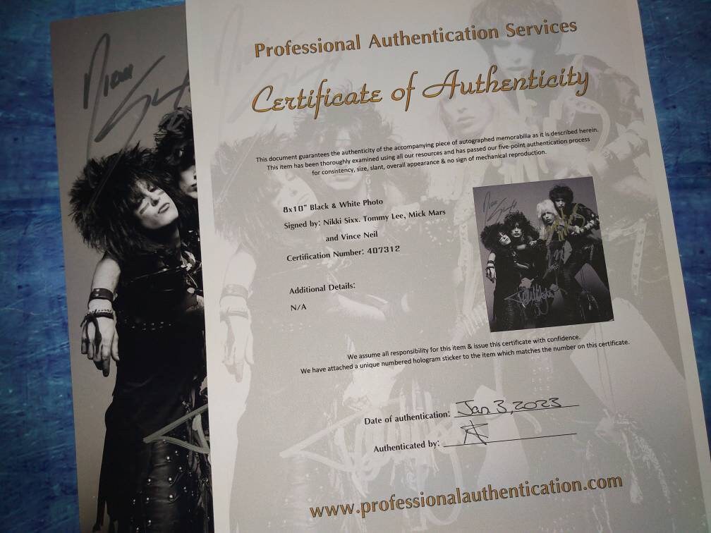Motley Crue Hand Signed Autograph 8x10 Photo Mick Mars Tommy - Etsy